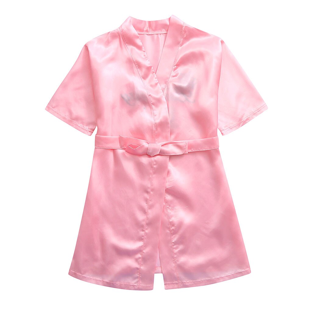 Toddler Baby Robes Kid Solid Silk Satin Kimono Rob... – Vicedeal