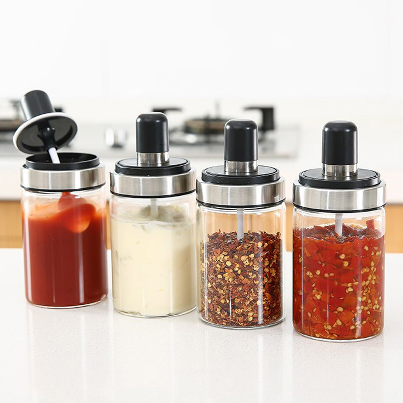 Glass Seasoning Bottle Salt Storage Box Spice Seal... – Grandado