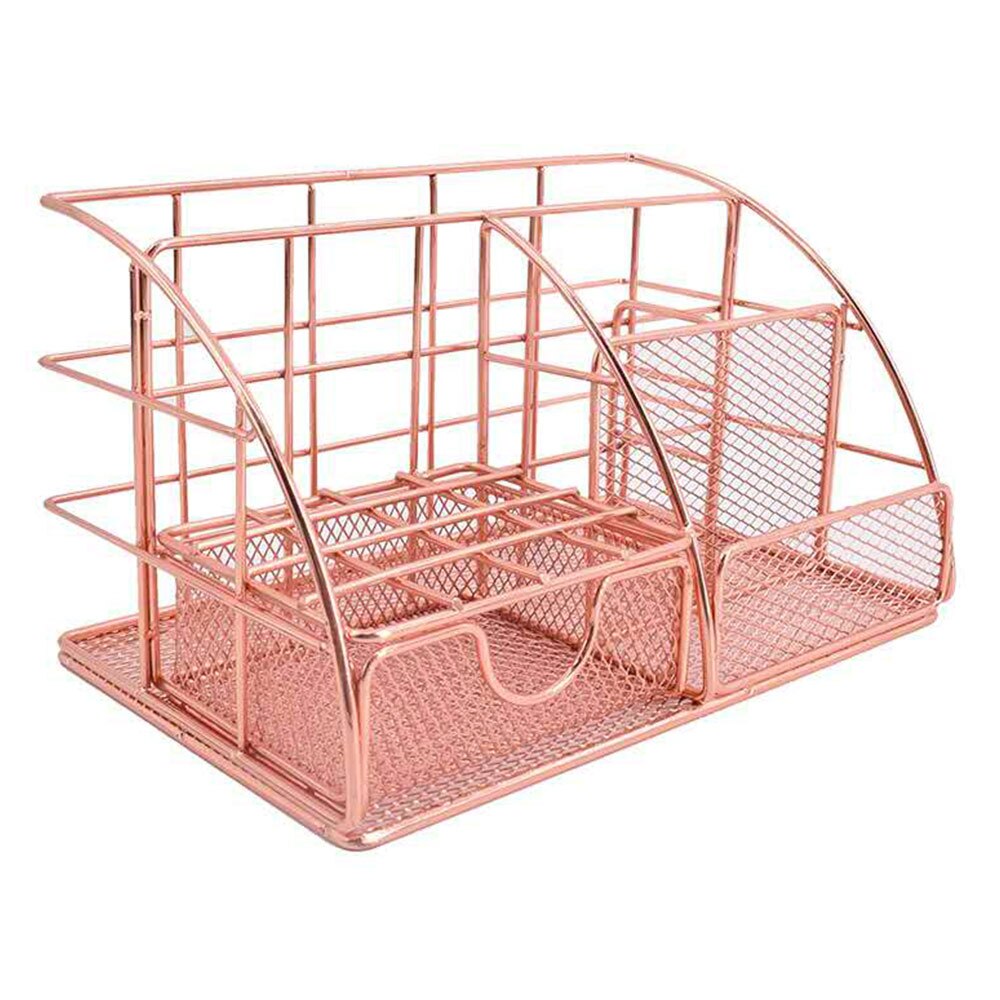 Rose Gold Metal Mesh Desk Organizer Desktop Brief ... – Grandado