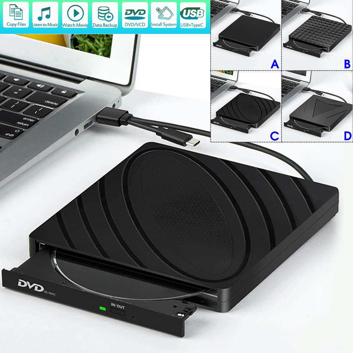 Usb 3.0 & Type C Dvd Drive, cd Brander Driver ... – Vicedeal