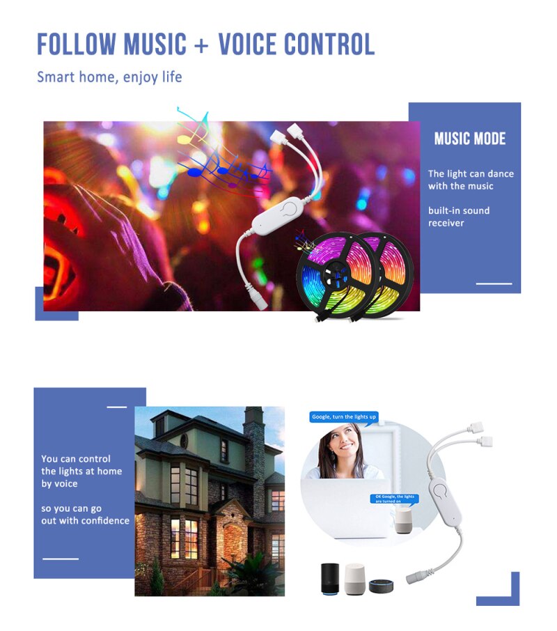 Wifi Smart Home Control Rgb Light Strip Controller... – Grandado