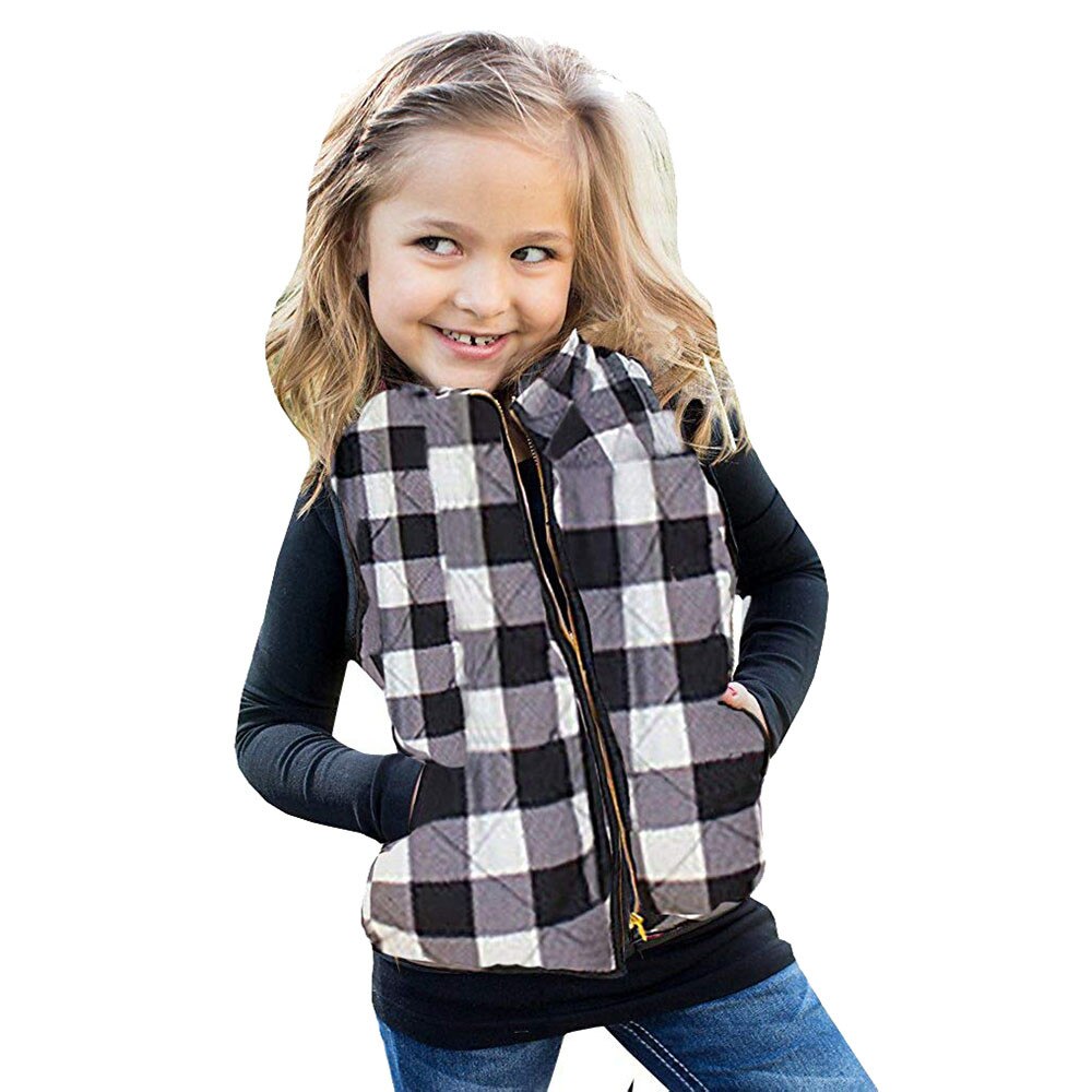 Baby Girls Boys Plaid Vest Children's Autumn Winte... – Vicedeal