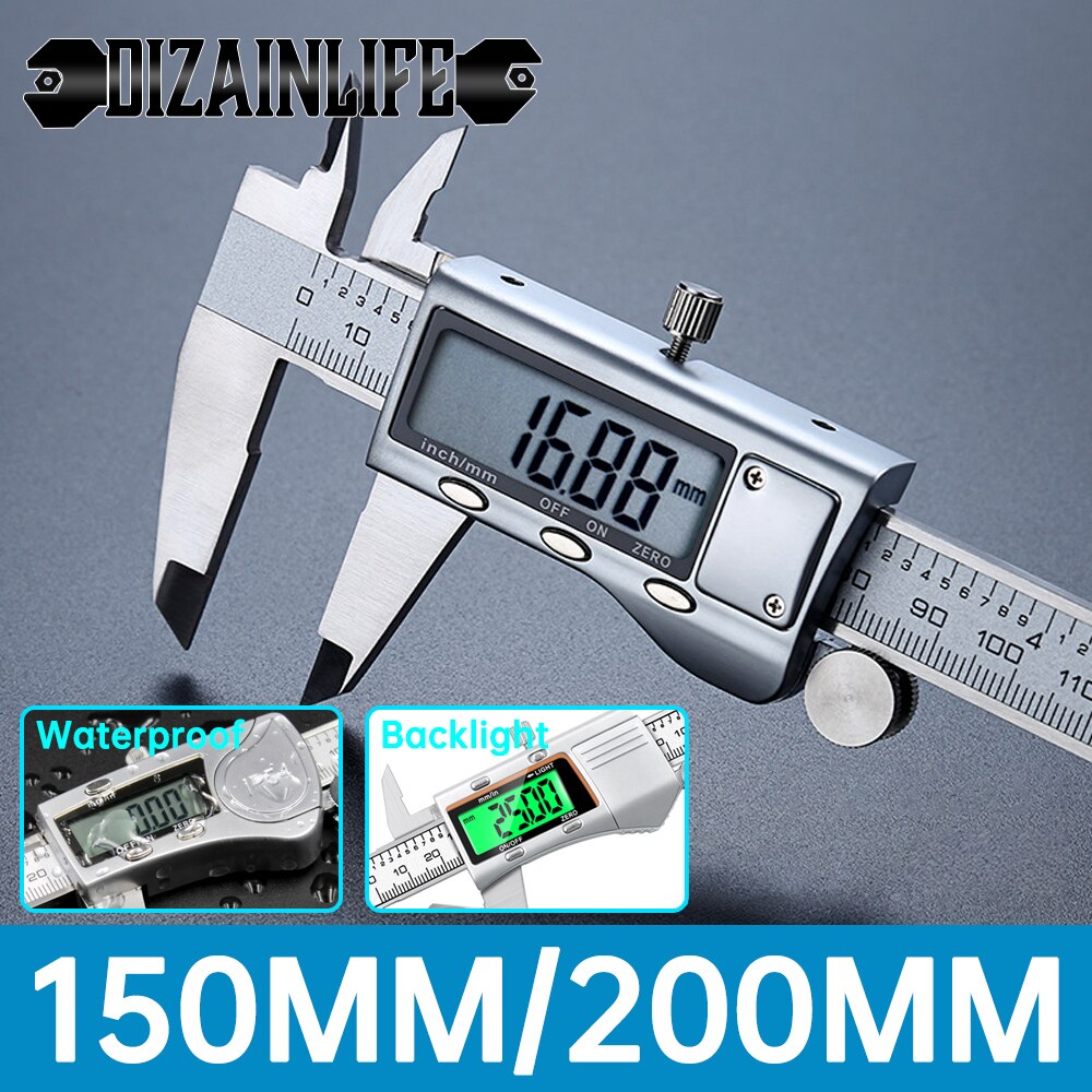 DIZAINLIFE 0-150/200mm Electronic Digital Vernier ... – Vicedeal