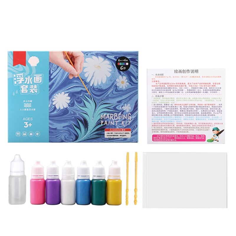 Kids Water-based Art Paint Set Marbling Painting K... – Grandado