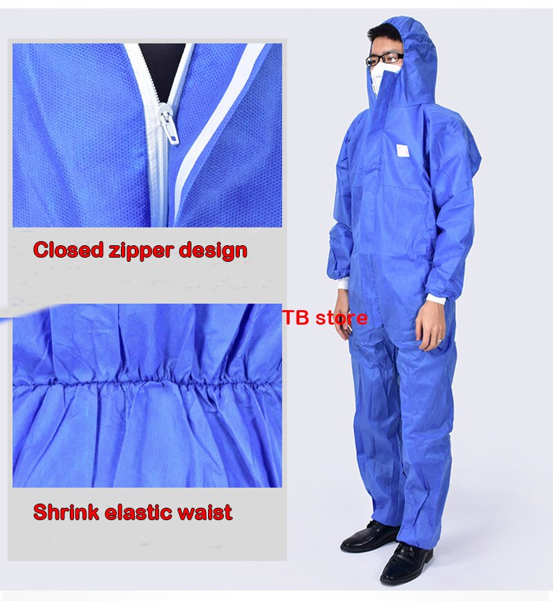 4532+ protective suit blue Siamese Back Breathable... – Grandado