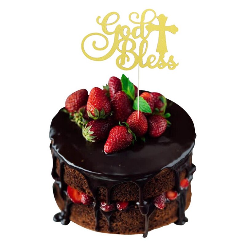 God Bless Color Cake Topper First Communion Cake T... – Grandado