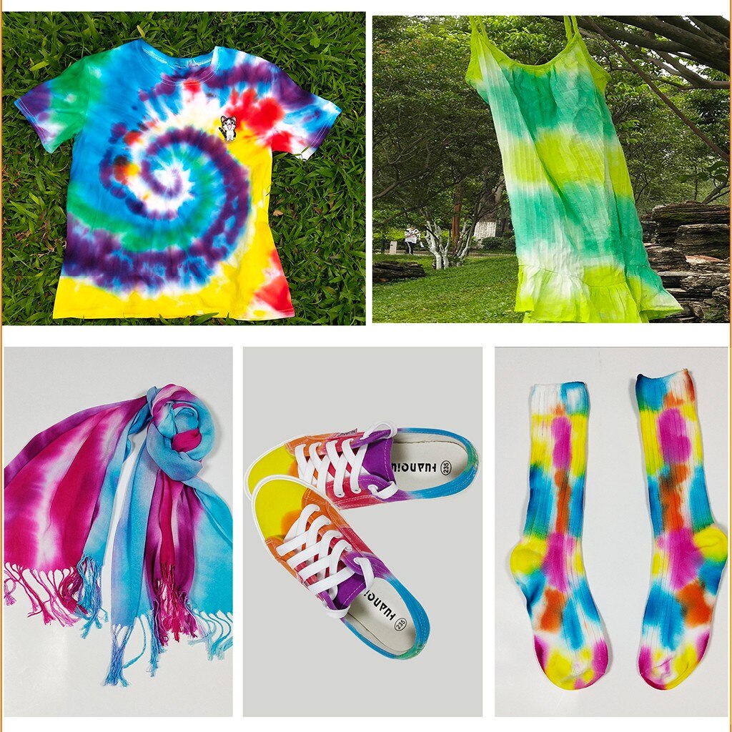 Fabric Textile One-Step Tie-Dye Kit 24 Colors Fabr... – Grandado