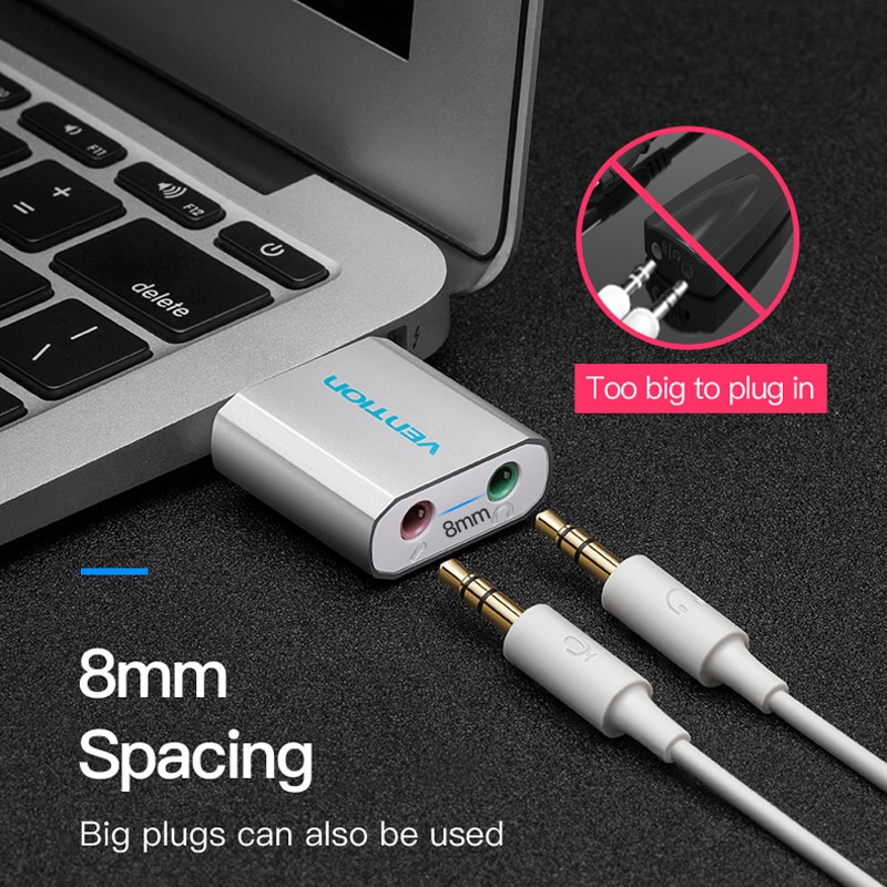 Vention eksternt lydkort usb til 3.5mm jack aux h... – Grandado