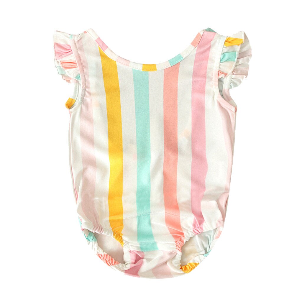 Striped Ruffle Swimwear Bathing Suit Toddler Baby ... – Grandado