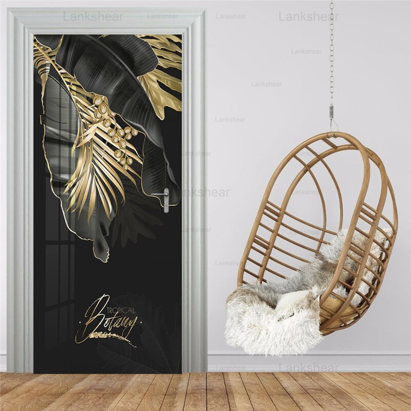 Modern Abstract Door Sticker 3D Hand Painted Tropi... – Vicedeal