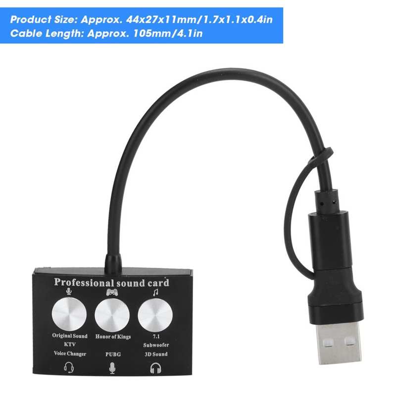 External Sound Card 2 in 1 Type‑C Sound Card Stere... – Grandado
