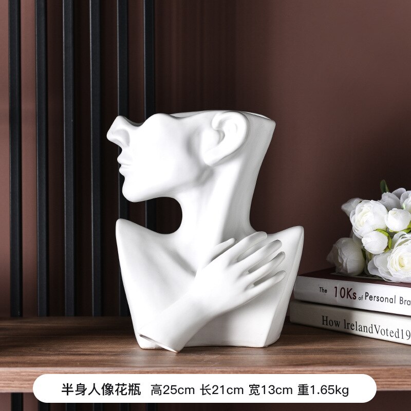 European Style Bust Portrait Ceramic Flower Pots H... – Grandado