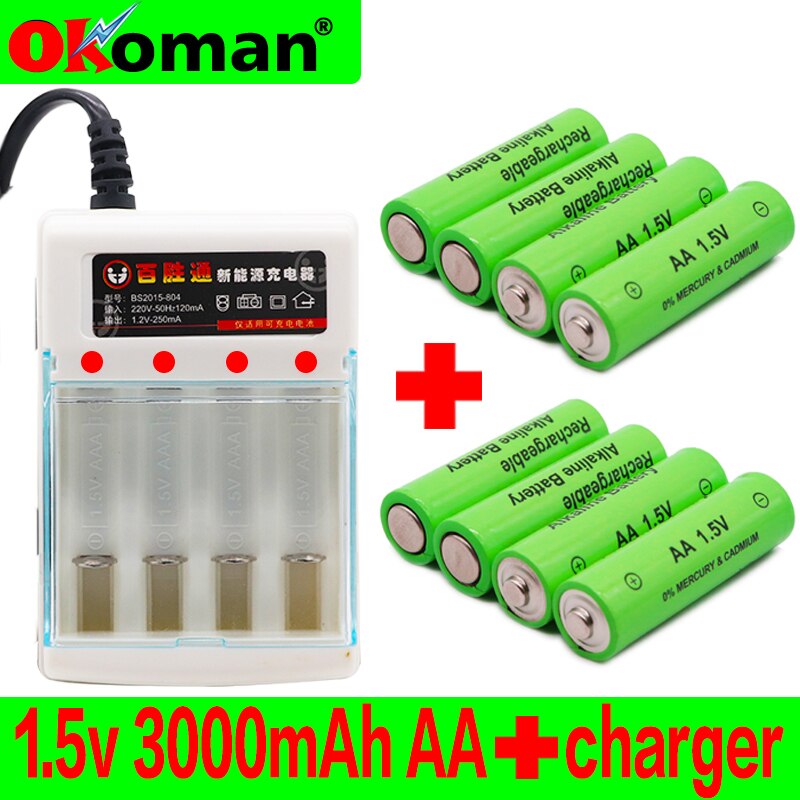 Tag 3000 MAH rechargeable battery AA 1.5 V Recharg... – Grandado