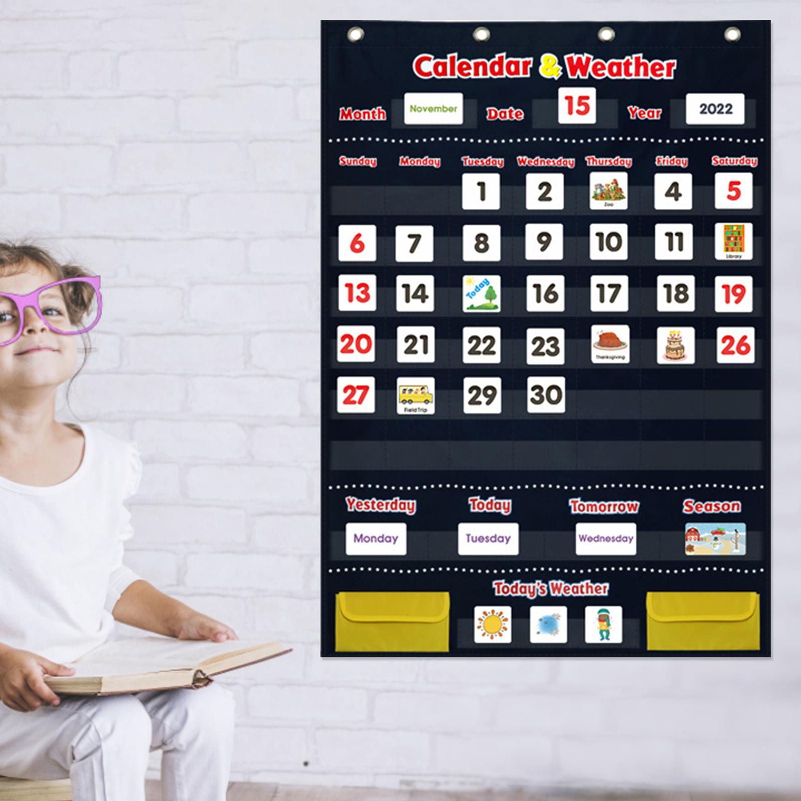 Toddlers Calendar and Weather Pocket Chart Educati... – Grandado