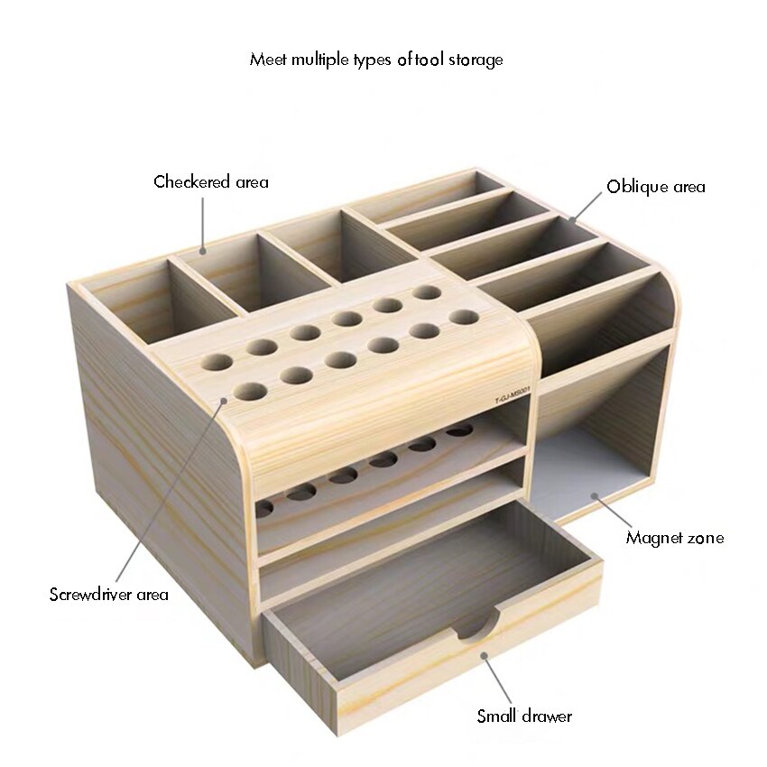 Wooden Tools Storage Box Holder Hobbies Tool Organ... – Grandado