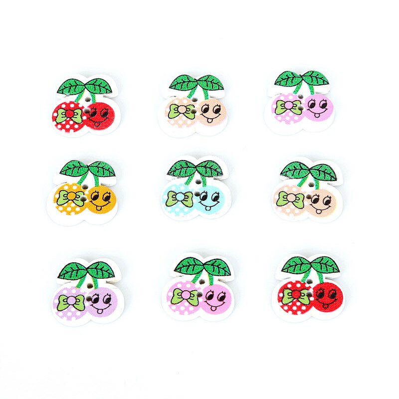 20x20mm 50pcs Cute Cherry Decorative Buttons Sewin... – Grandado