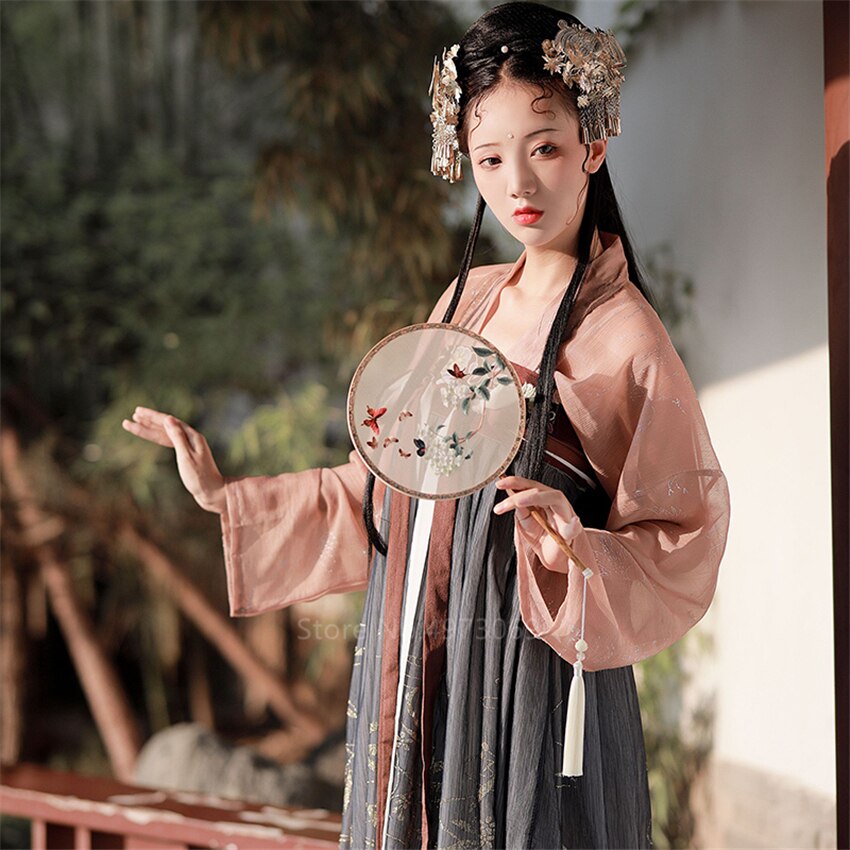 Adult Girls Hanfu Dress Chinese Folk Dance Costume... – Grandado