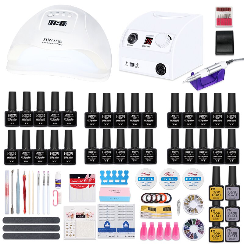 54W Manicure Set Nail Kit Nail Set 30/20/12/10 Col... – Grandado