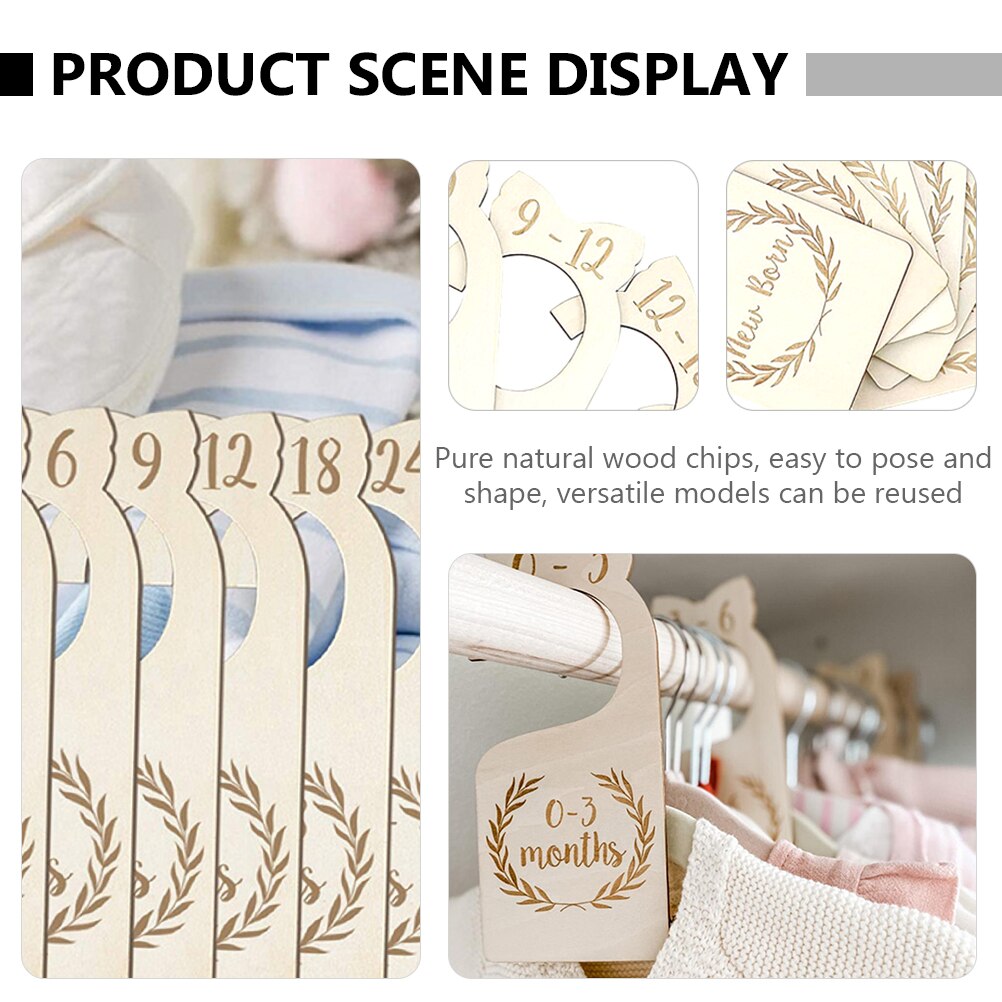 1 Set Baby Clothes Size Divider Baby Wardrobe Wood... – Grandado