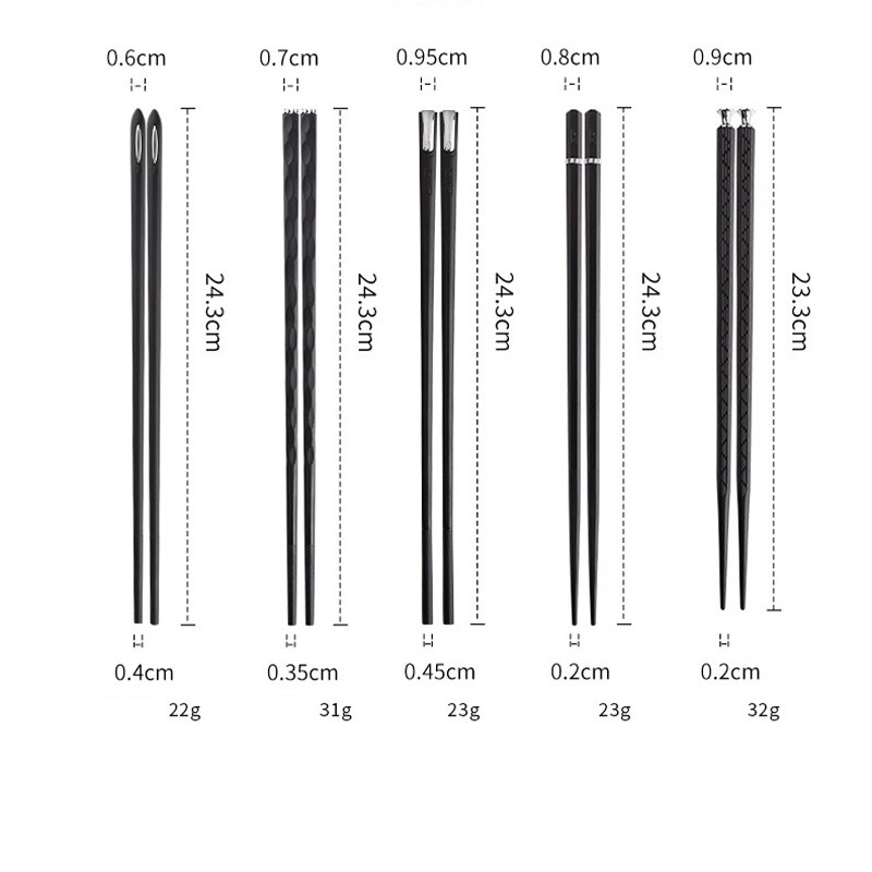 Visual Touch 5Pairs/Set Iron Alloy Non-slip Chopst... – Grandado