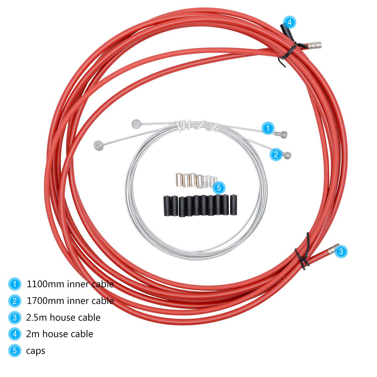 Red Gear Brake Cable Set Bike Complete Set Brake I... – Vicedeal