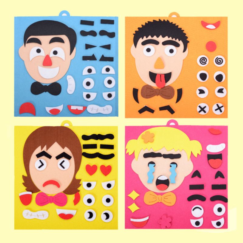 Kids DIY 3D Emotion Puzzle Toys Cartoon Facial Exp... – Grandado