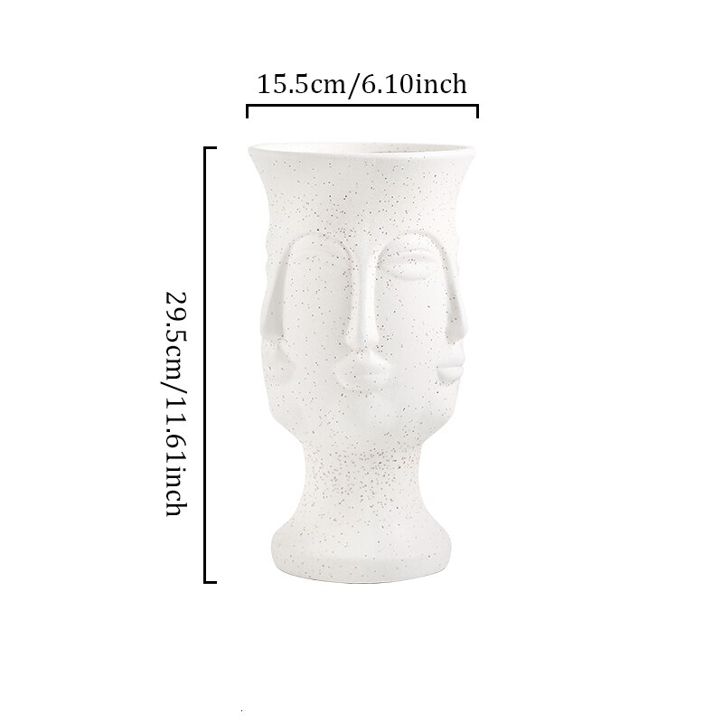Eight-faced Human Face Ceramic Vase Figure Sculptu... – Grandado