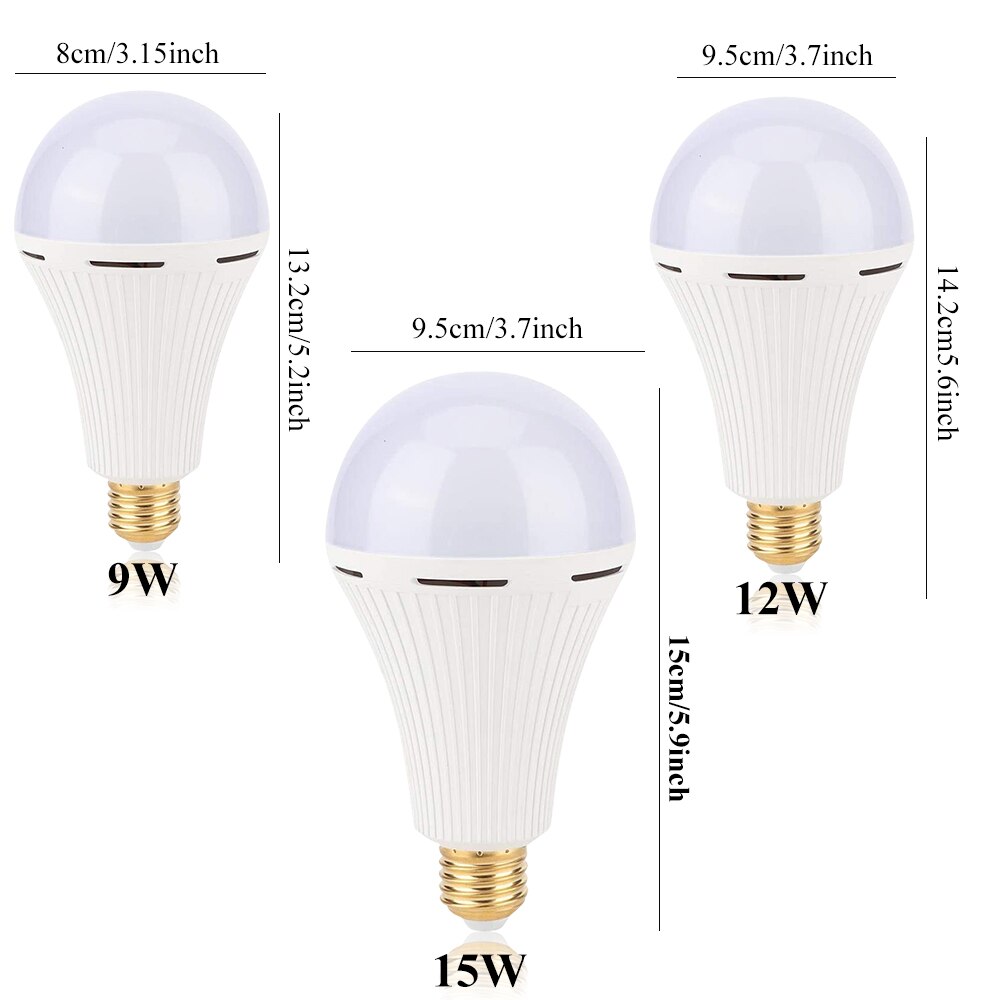 Rechargeable Emergency LED Bulb 1200mAh 15W 150W E... – Grandado