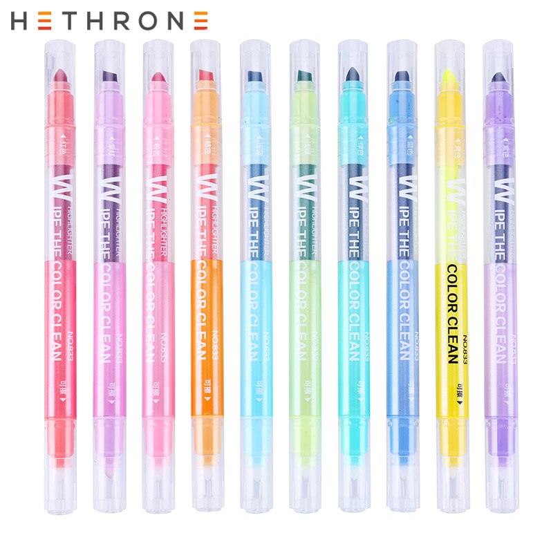 Hethrone 10 pcs/set Erasable highlighter Pen color... – Grandado