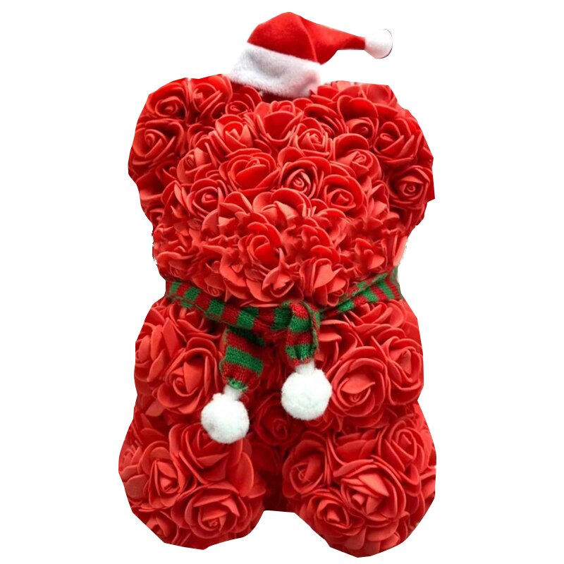 25cm Cute Rose Bear Toy Made of PE Rose Artificial... – Grandado