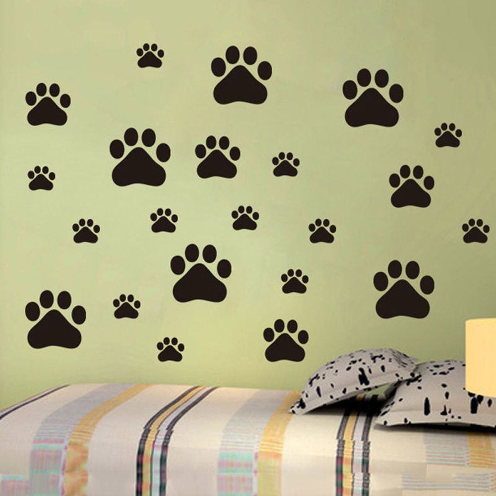 22Pcs/set Cat Dog Paw Wall Vinyl Decal Stickers Id... – Vicedeal