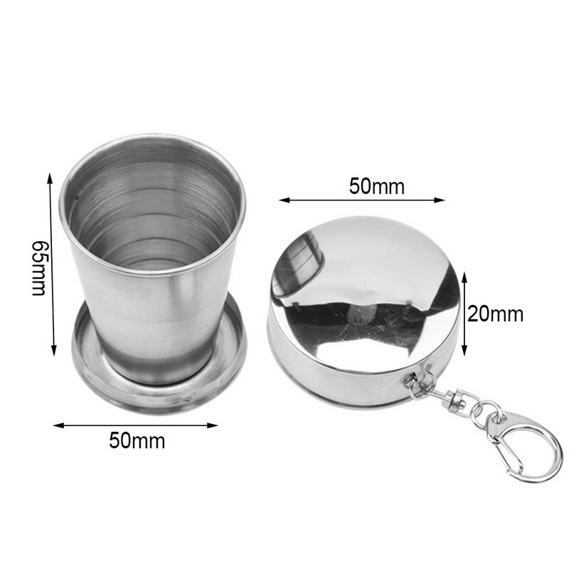 Stainless Steel Folding Cup With Keychain Portable... – Vicedeal