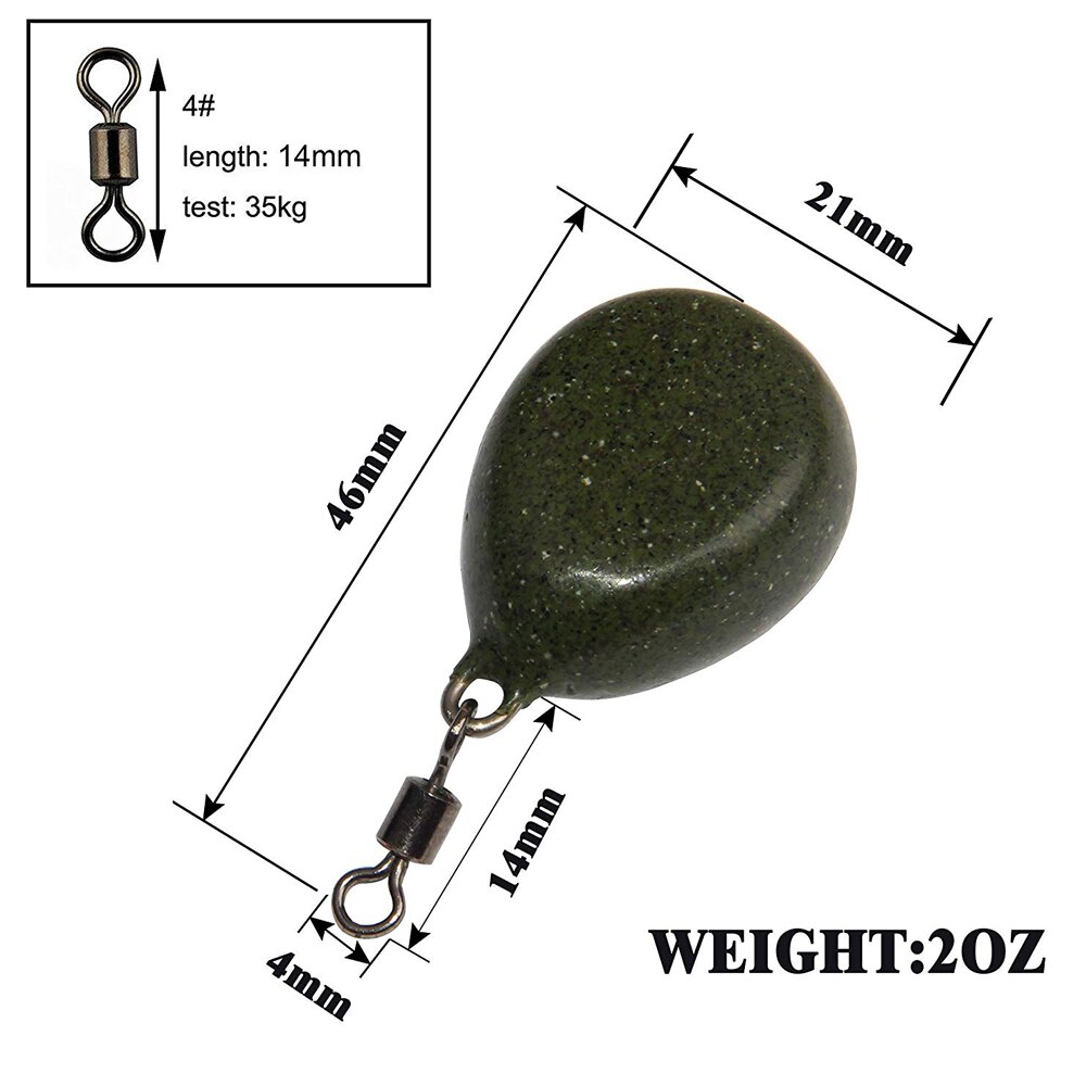 6Pcs Fishing Sinker Flat Pear Swivel Sinker Weight... – Vicedeal