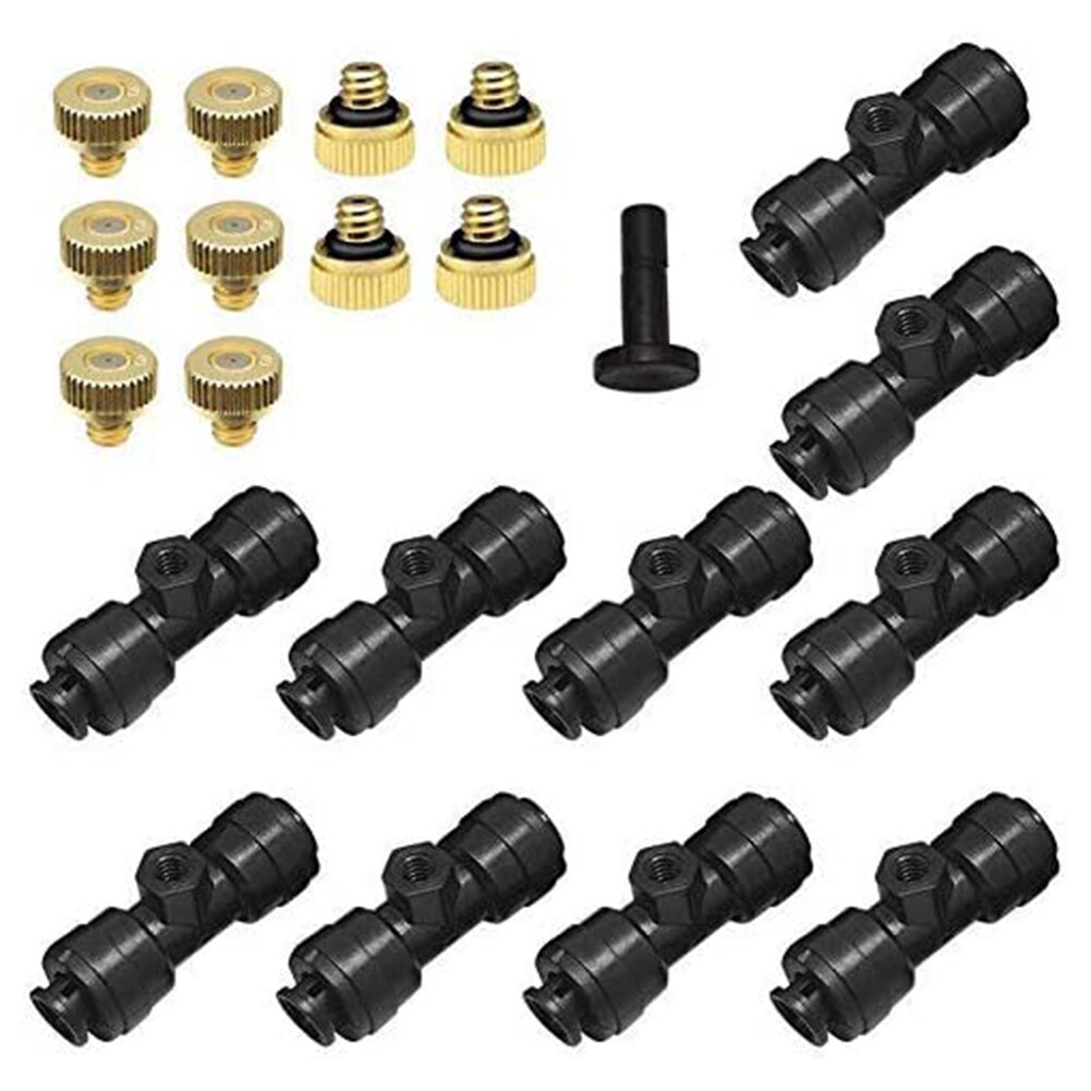 10pcs Misting Nozzle Tees Kit Brass Fog Nozzles fo... – Vicedeal