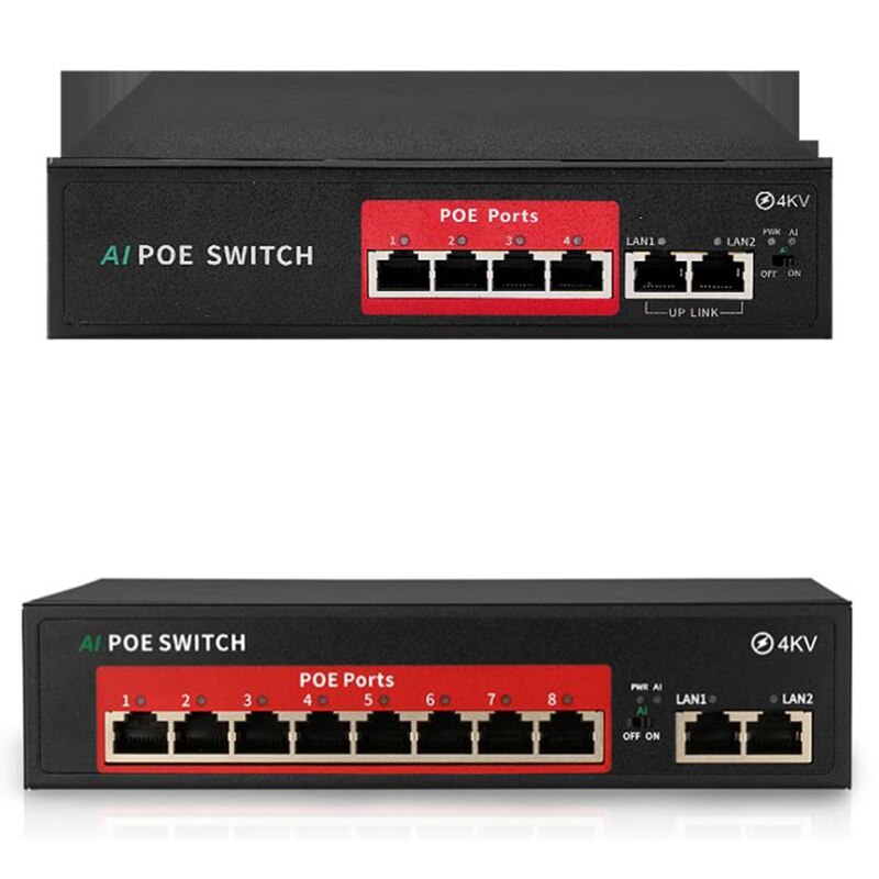 52V Netwerk Poe Switch Met 10/100Mbps Ieee 802.3 A... – Grandado