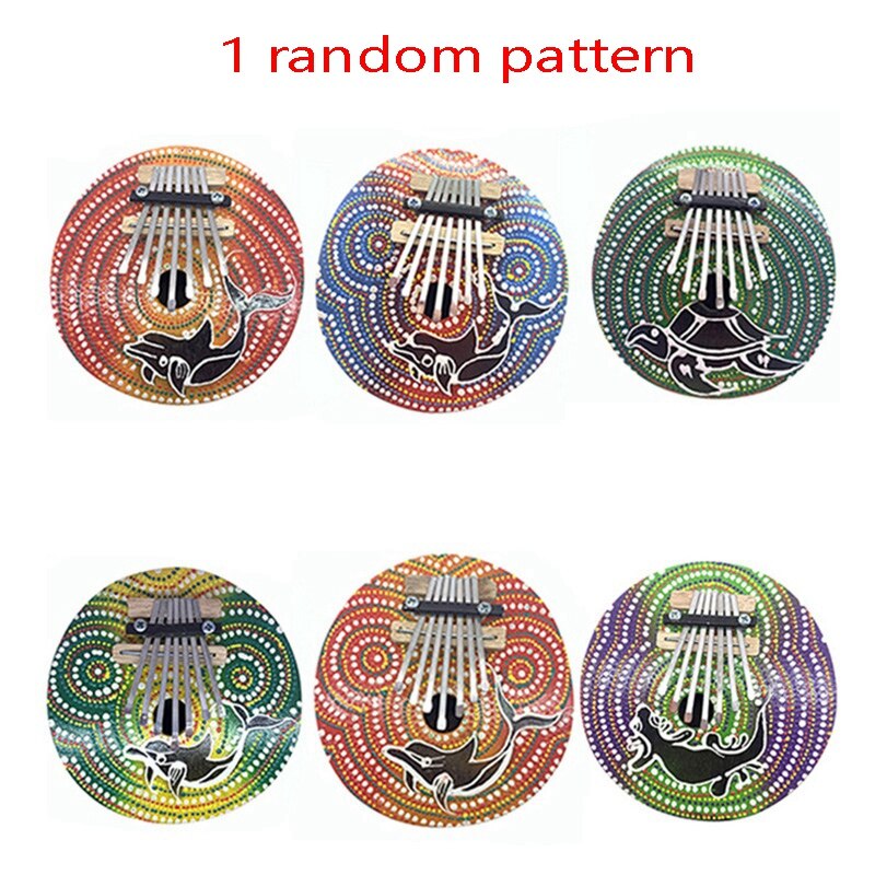 7 Key Kalimba Thumb Piano Painted Coconut Shell Ka... – Grandado