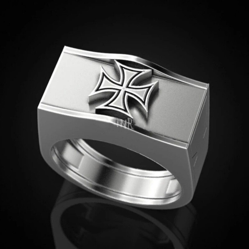 Hip Hop Mannen Mode 316L Rvs Ring Cross Sieraden M... – Vicedeal