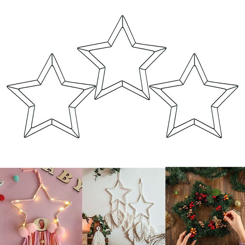Metal Wire Wreath Frame Star-Shaped Garland Ring H... – Vicedeal