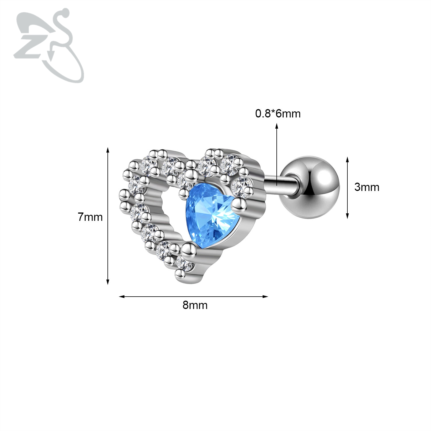 ZS 1 Piece 20G Cute Heart Stud Earring For Childre... – Grandado