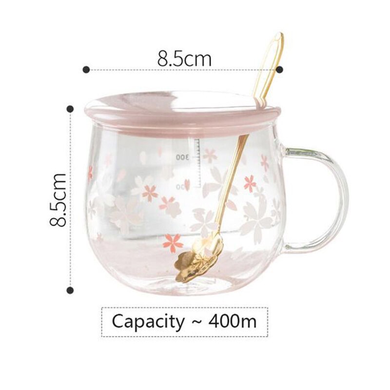 Japan Stijl Glas Koffie Mok Leuke Roze Kawaii Drin... – Grandado