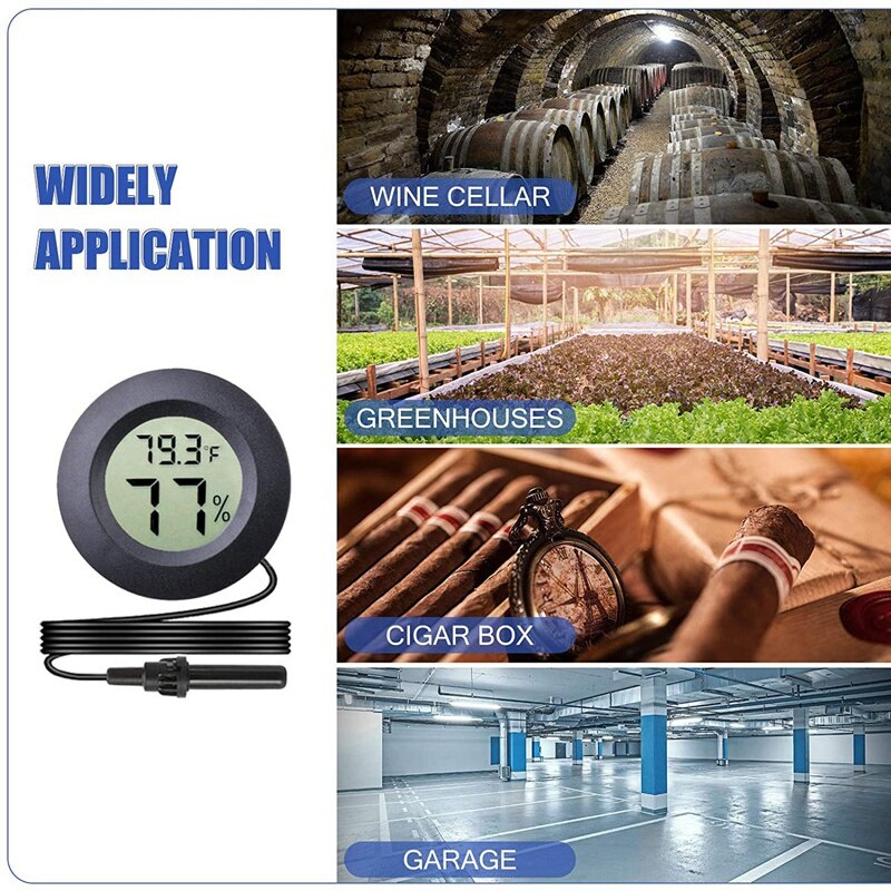 Digital Round Hygrometer Thermometer Gauge with Pr... – Vicedeal