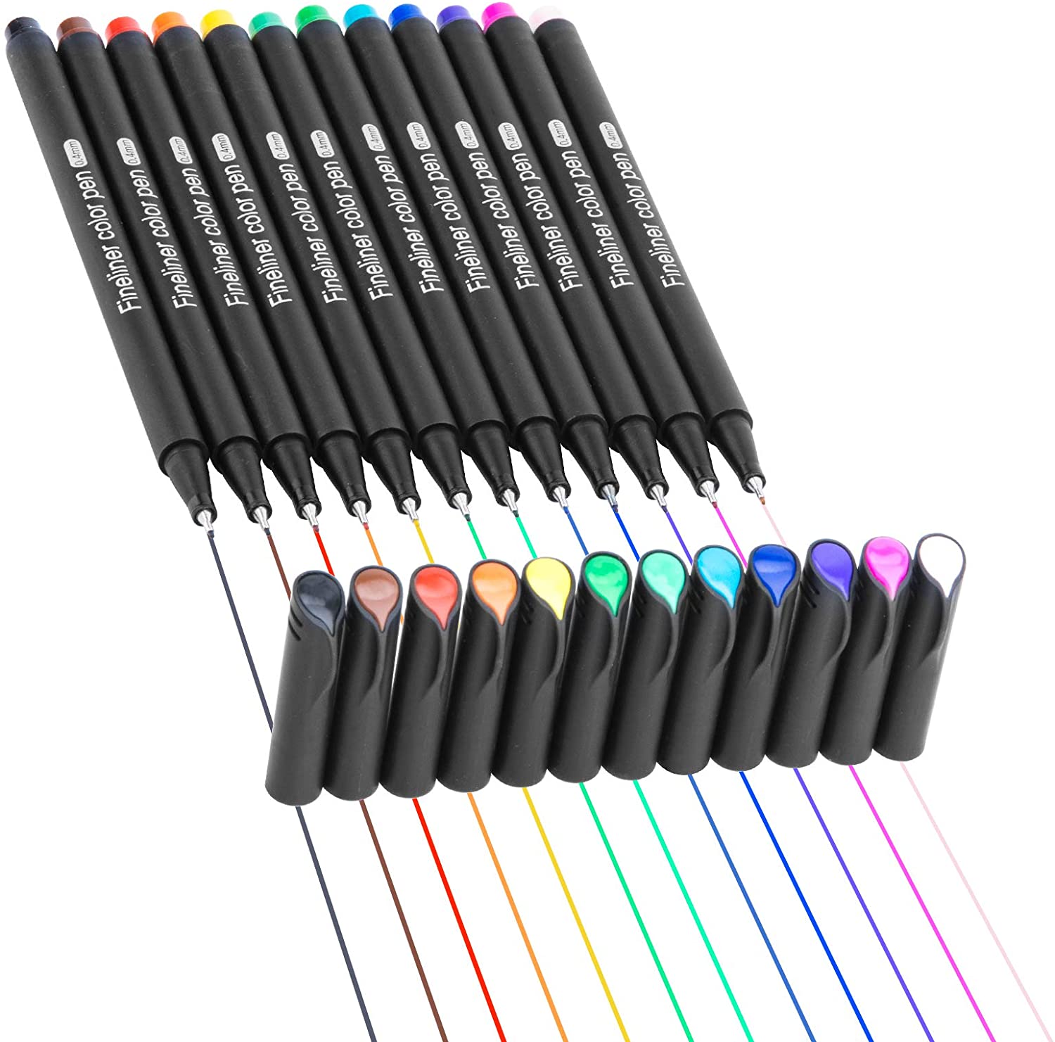 12 PCS Fineliner Colored Fineliner Pens Fine Tip P... – Grandado