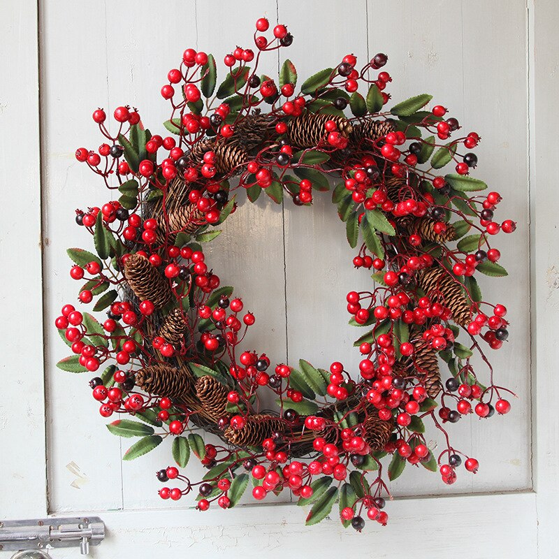 Kunstmatige Cherry Patroon Kransen Kerstkrans Rode... – Grandado