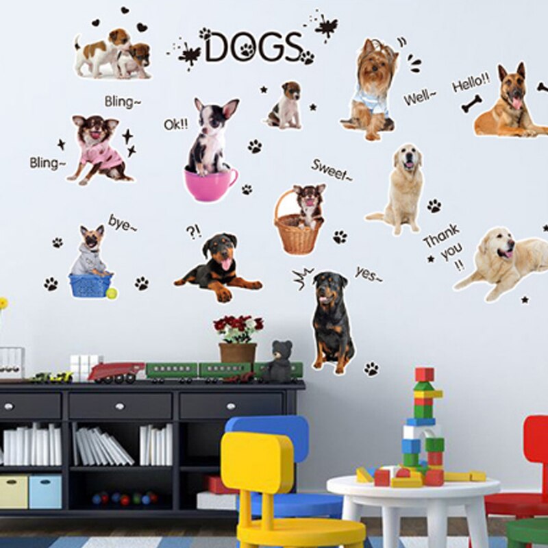 Puppy dog pet shop Wall stickers, cute art anima... – Grandado
