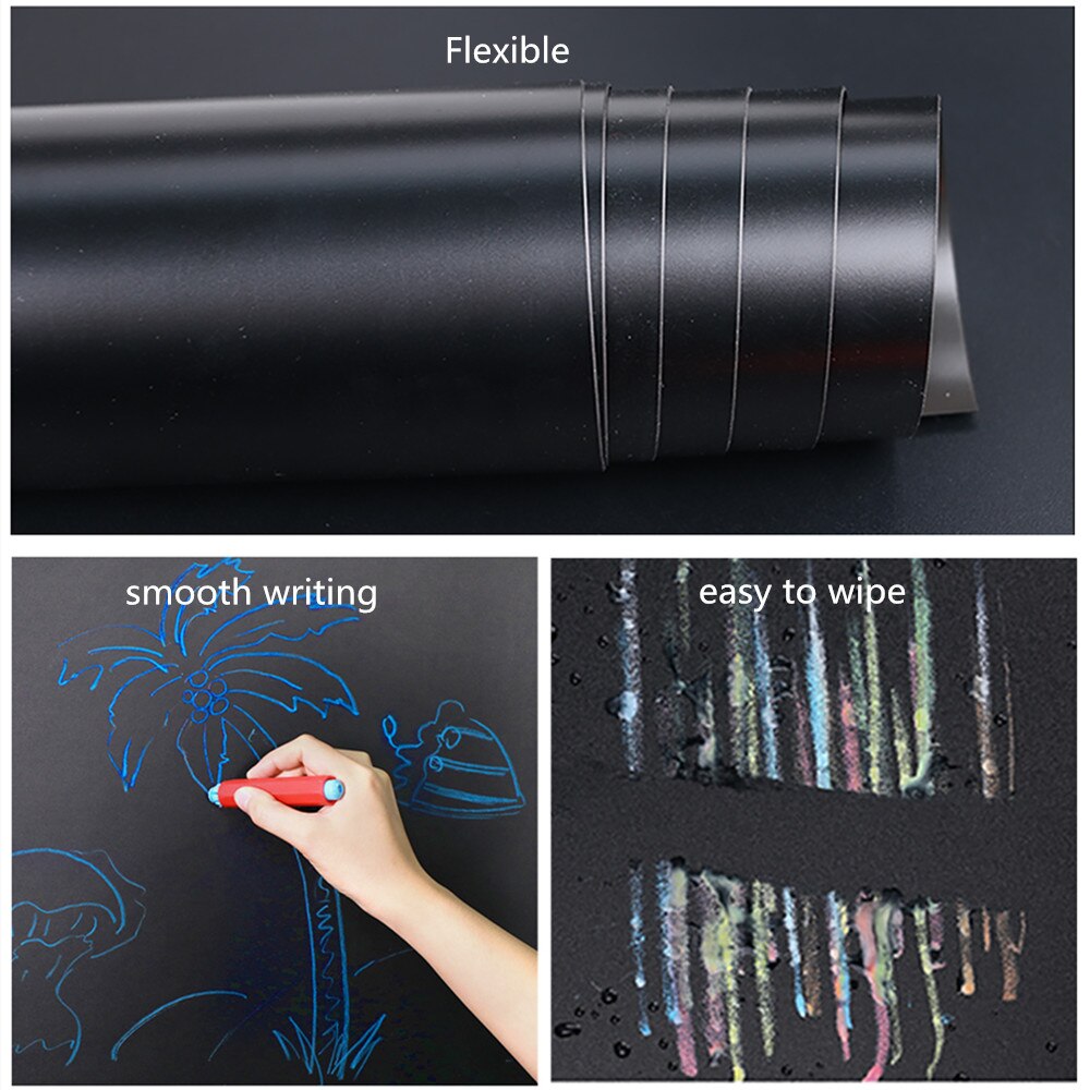 80*50 Cm Flexible Chalkboard Wall Sticker Soft Bla... – Grandado