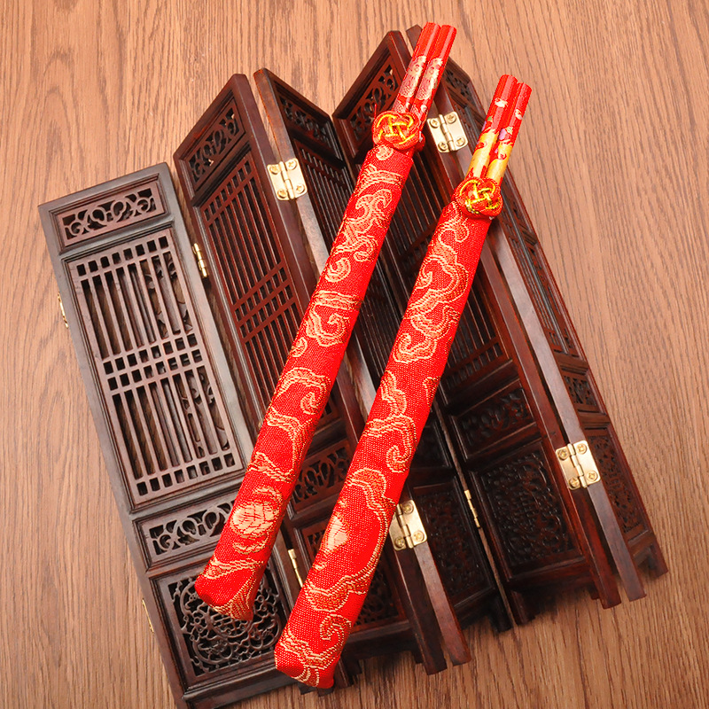 Chinese Knot Red Wood Chopsticks Handmade Food Sti... – Vicedeal