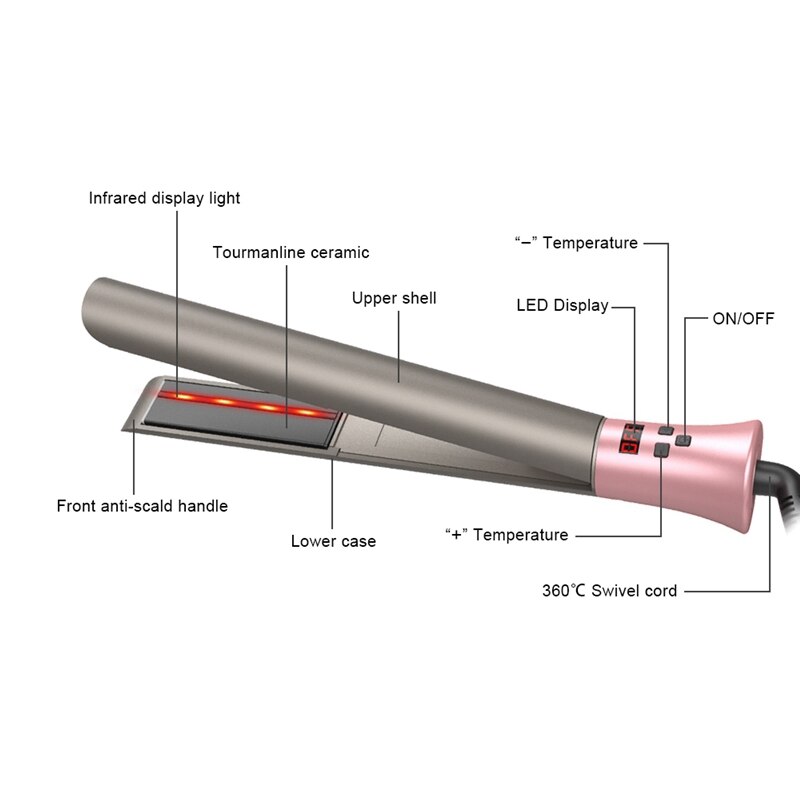 Hair Straightener Curler Hair Flat Iron Infrared H... – Vicedeal