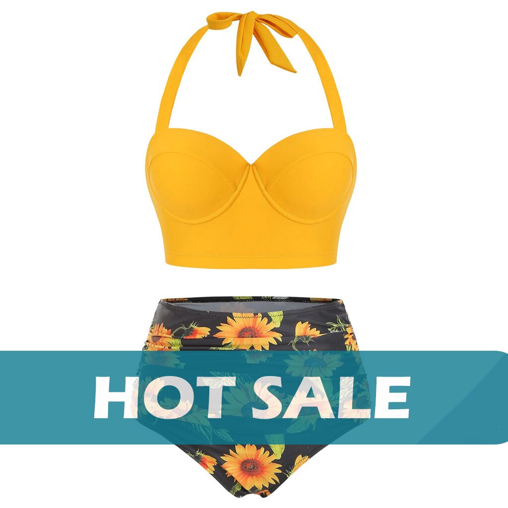 Yellow Corrugated Pleated Women's Swimsuit Tube Up... – Vicedeal