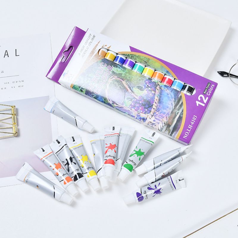 12 x 12ml Heavy Body Colors Rich Pigments Acrylic ... – Vicedeal