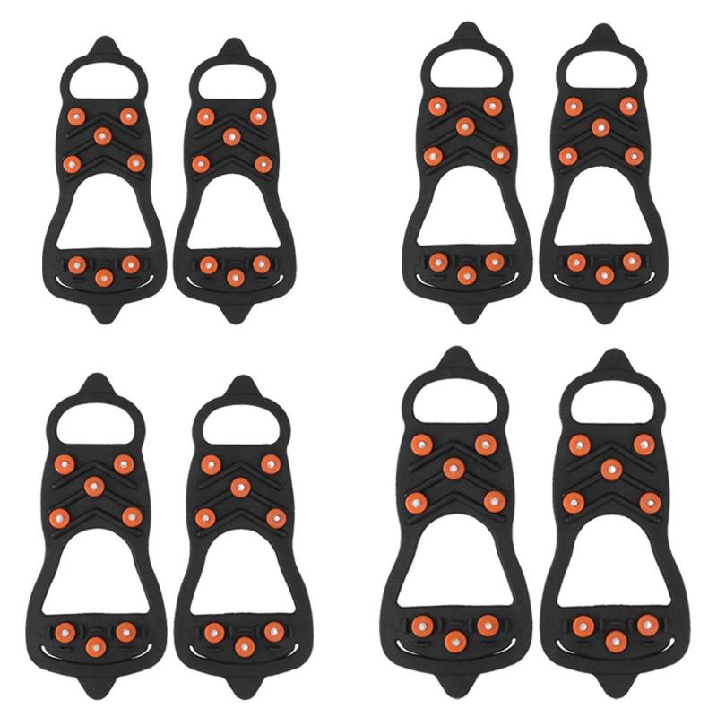 8 Studs Ice Shoe Spiked Grips Cleat Crampons Climb... – Grandado